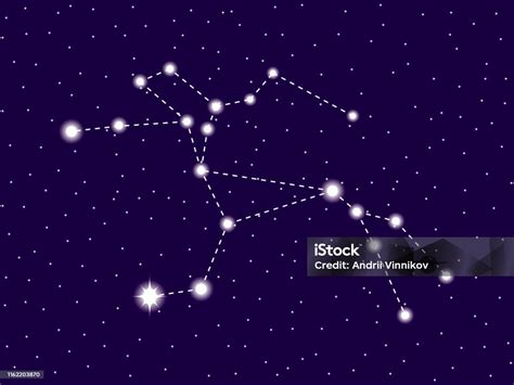 켄타우로스 별자리 별이 빛나는 밤 하늘입니다 조디악 기호입니다 별과 은하의 클러스터 깊은 공간 벡터 일러스트레이션 별자리에 대한 스톡 벡터 아트 및 기타 이미지 Istock