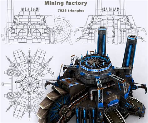 3drt Sci Fi Constructions Mining Factory