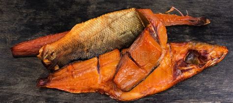 Cold Smoked Half And Back Of Black Sea Roach Stock Image Image Of