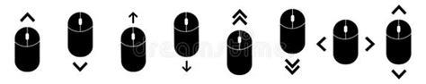 Modern Set With Scroll Mouse Icons Scroll Down And Up Icons Vector Set Stock Vector