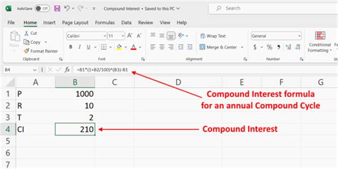 How To Calculate Compound Interest In Microsoft Excel Make Tech Easier