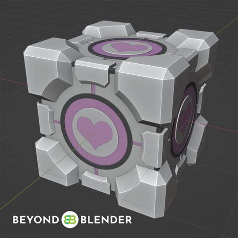 Companion Cube Schematic Portal Game Object A Blender Tutorial