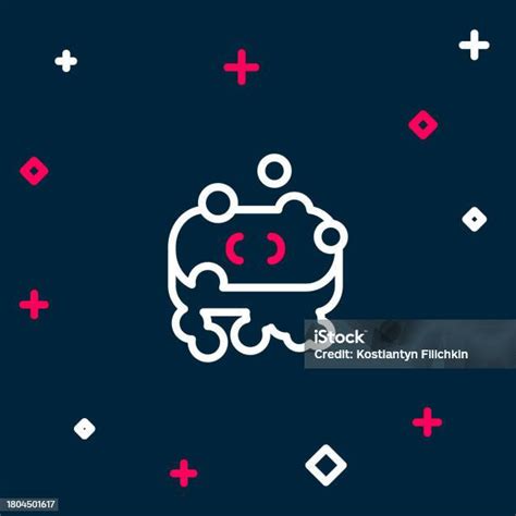 파란색 배경에 고립된 거품 아이콘이 있는 비누의 라인 바입니다 거품이 있는 비누 바 다채로운 윤곽선 개념 벡터 건강한 생활방식에