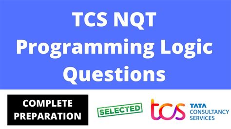 Tcs Nqt Programming Logic Questions Programming Mcq Tcs Nqt