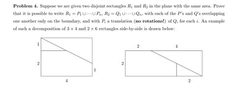 geometry transforming a rectangle into another rectangle using only translations