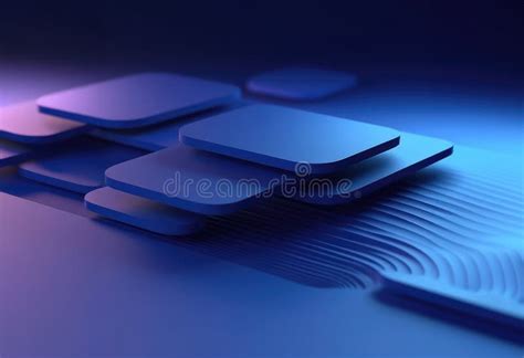 Tech Innovation Abstract Blue Gradient Geometric Shape In 3d Rendering