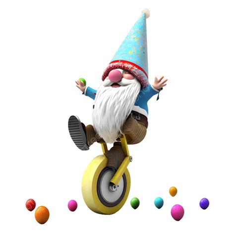 Unicycle Menu Three Dimensional Cute Easter Dwarf Dwarf Easter