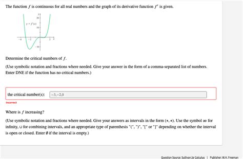 Solved The Function F Is Continuous For All Real Numbers And