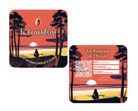 Sous Bock Carton Qr Code Recto Verso