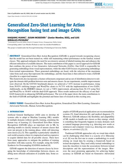 Pdf Generalized Zero Shot Learning For Action Recognition Fusing Text And Image Gans