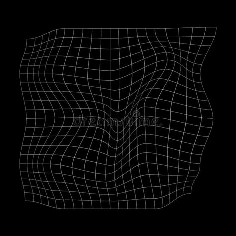 Distorted Square Grid Warped Mesh Texture Curvatured Net Checkered Pattern Deformation Stock
