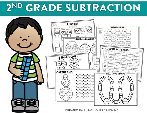 Second Grade Subtraction Games Print And Play Worksheets Library