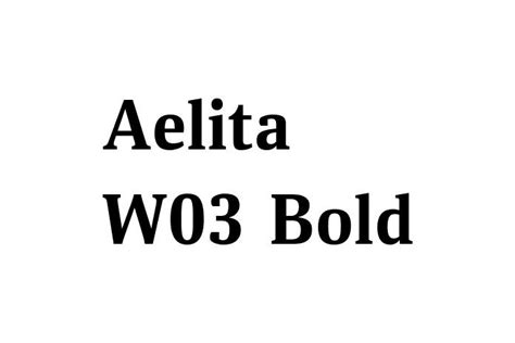 Aelita W03 Bold Font Free Font Download