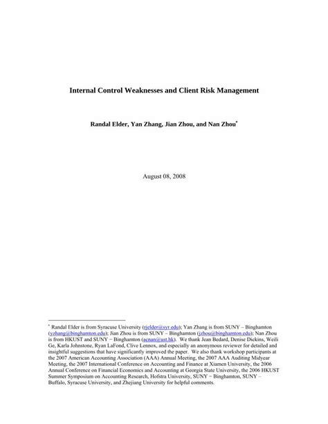 Pdf Internal Control Weaknesses And Client Risk Management Dokumen Tips