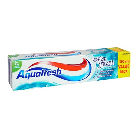 Buy Aqua Fresh Active Fresh With Menthol Tooth Paste Value Pack 100ml