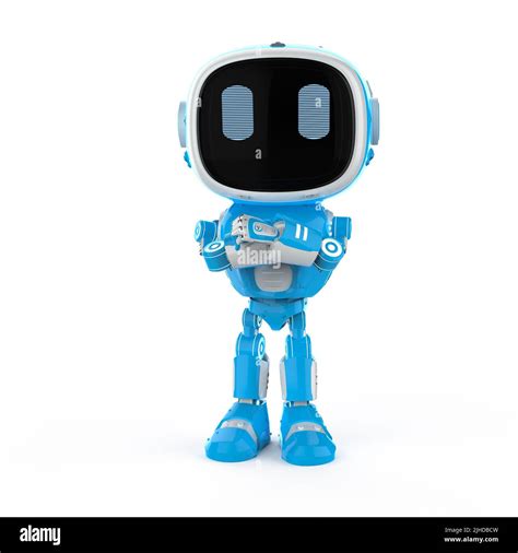 3d Rendering Blue Robotic Assistant Or Artificial Intelligence Robot