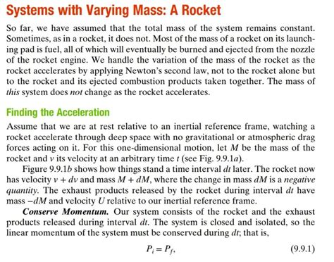 Doubt About Variable Mass Systems Physics Forums