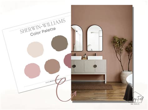 Pink Earth Tone Paint Color Palette Sherwin Williams Color Of The
