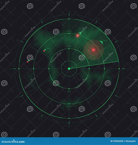 Vector Radar Screen Futuristic Hud Radar Display Stock Vector Illustration Of Danger