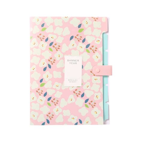 Jingchun Expanding File Folders With 6 Lables Floral Printed Accordion Document Folder