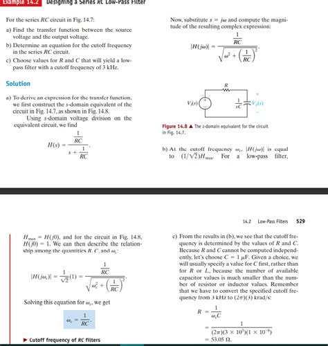 Solved Example Designing A Series RC Low Pass Filter Chegg
