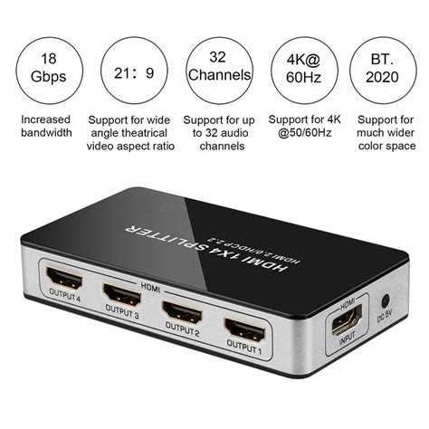 K HD Port HDMI Splitter X HUB Switch Box Support HDMI HDCP Input Output HDMI