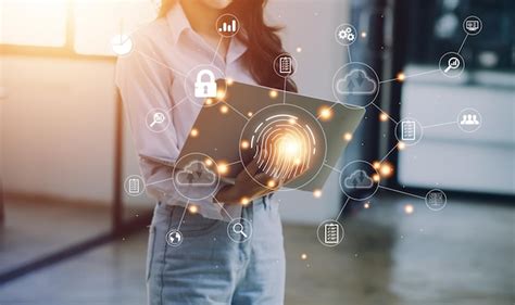 Premium Photo Businessmen Fingerprint Scanning And Biometric Authentication Processing Of