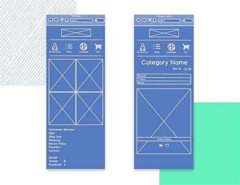 Wireframe E Commerce Web Site