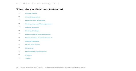 Pdf Java Swing Tutorial Pdfslidenet