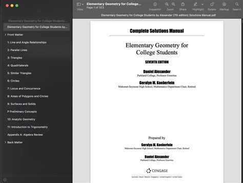 Available Elementary Geometry For College Students By Alexander 7th