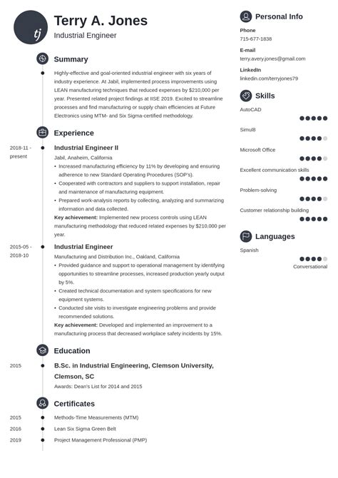 Industrial Engineer Resume Examples [full Guide]