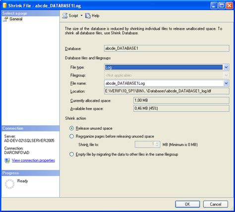 How To Reduce The Database Log File Ldf Size Pcvue Pcvue