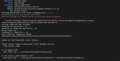 An Error Occurred While Installing Pg 156 And Bundler Cannot