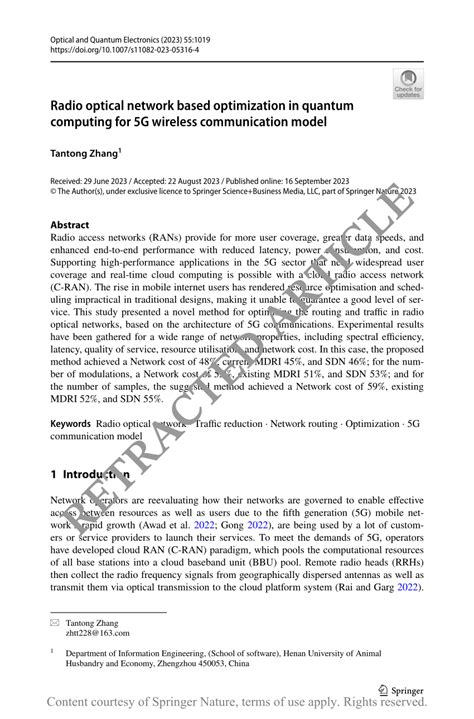 Retracted Article Radio Optical Network Based Optimization In Quantum Computing For 5g Wireless