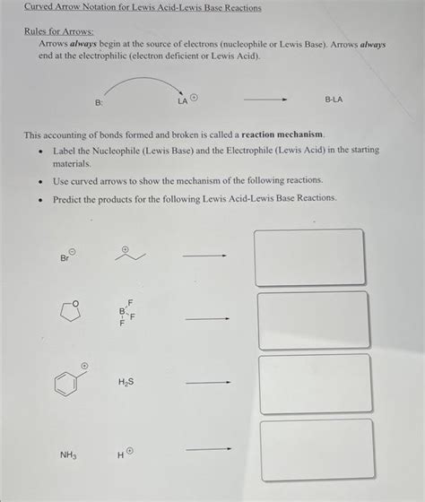 Solved Curved Arrow Notation For Lewis Acid Lewis Base Chegg Com