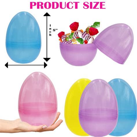 The Dreidel Company Massive Translucent Fillable Easter Eggs Colorful Bright
