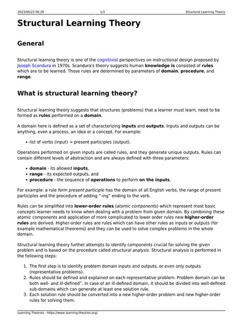 Structural Learning Theory Pdf Subtraction Theory