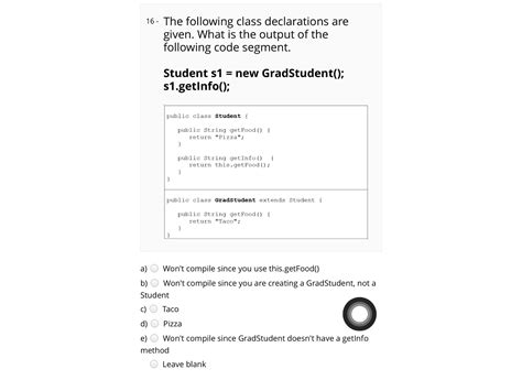 Solved 16 ﻿the Following Class Declarations Are Given What
