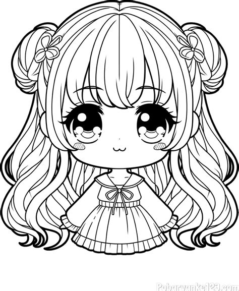 Pobarvanka Prikupne Punčke V Anime Slogu