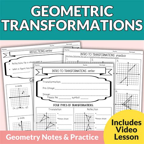 Geometry Transformations Worksheets Halloween Geometric