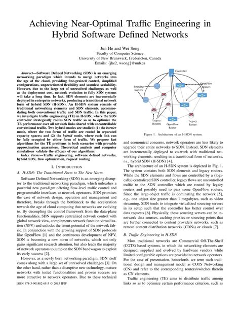 Pdf Achieving Near Optimal Traffic Engineering In Hybrid Software Defined Networks