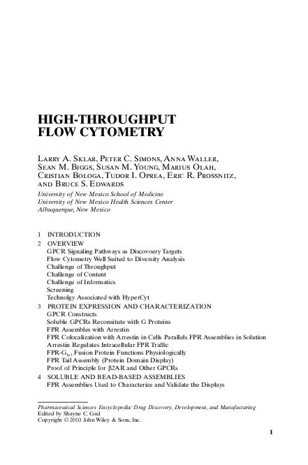 Pdf High Throughput Flow Cytometry