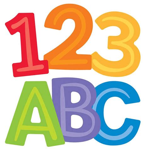Abc 123 Illustrations Colorful Letters With Numbers