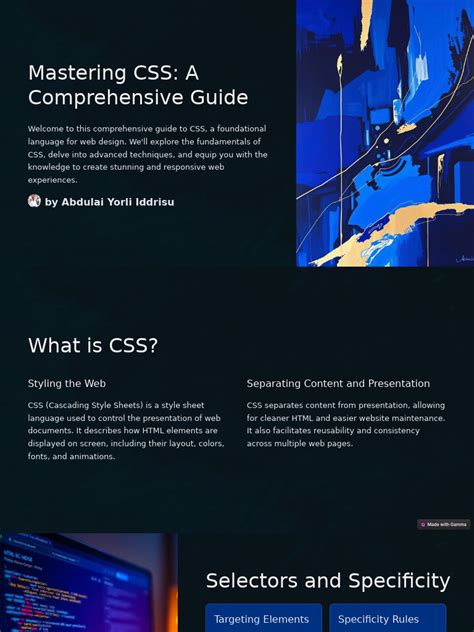 Mastering Css A Comprehensive Guide Pdf Html Hypertext