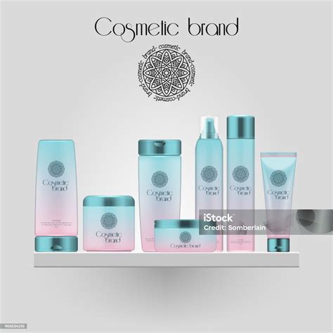 현실적인 그라데이션 색상 화장품 병의 집합입니다 3 차원 이랑 병 흰색 배경에 고립입니다 화장품 패키지입니다 건강관리와 의술에 대한 스톡 벡터 아트 및 기타 이미지 Istock