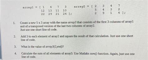 1 Create A New 53 Array With The Name Array 3 That Chegg Com