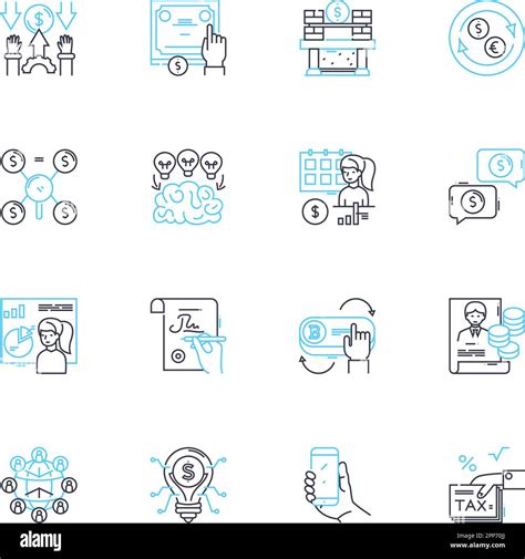 Investment Trust Linear Icons Set Asset Portfolio Security Fund