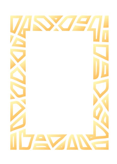 Abstract Rectangle Frame Vertical Rectangular Golden Framepng With