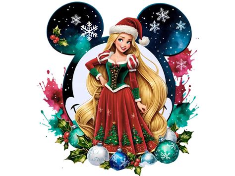 Christmas Princess Rapunzel Clipart Png And Svg Design Commercial Use