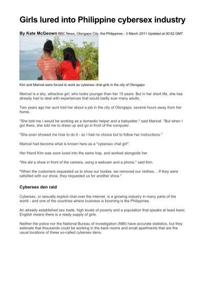Girls Lured Into Philippine Cybersex Industry About The Philippines